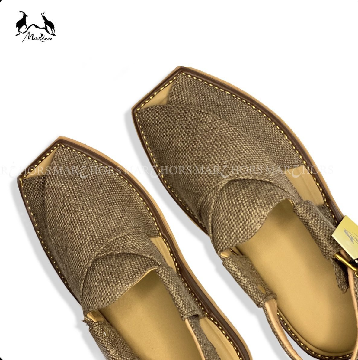 Peshawari chappal Mustard Single sole - markhors
